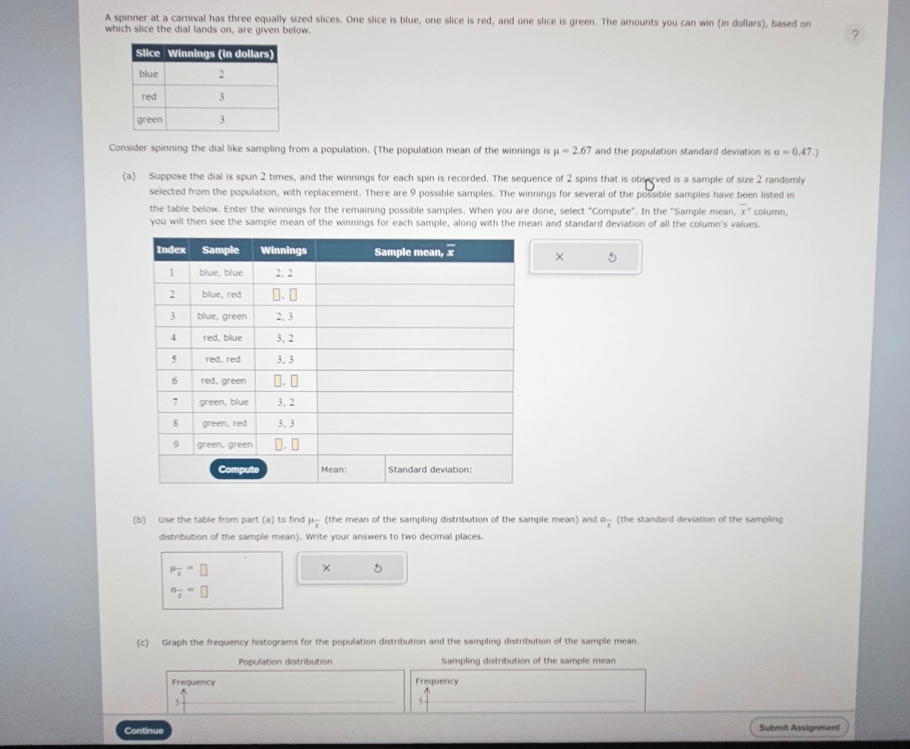 Solved A spinner at a carnival has three equally sized | Chegg.com