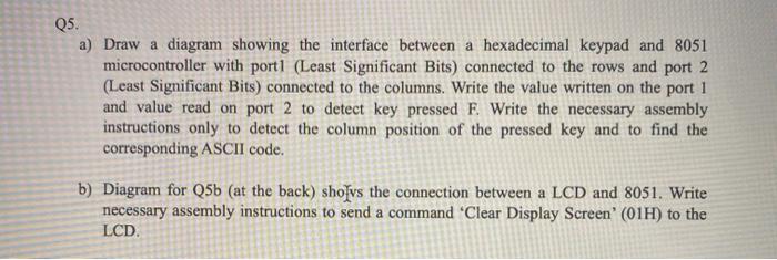 Solved Q5. a) Draw a diagram showing the interface between a | Chegg.com