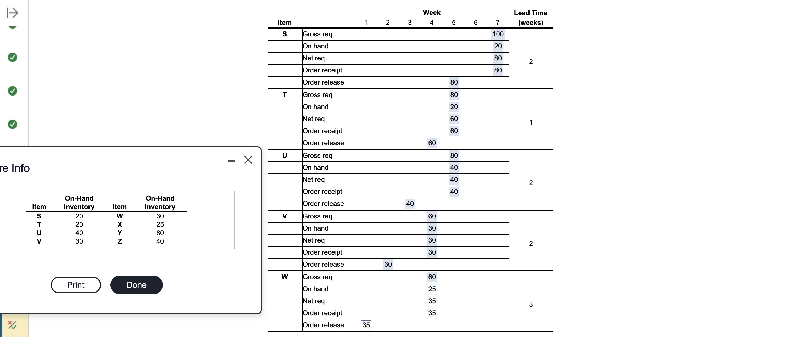 Solved The demand for subassembly S is 100100 ﻿units in week | Chegg.com