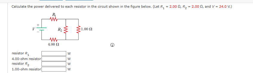 Solved Calculate the power delivered to each resistor in the | Chegg.com