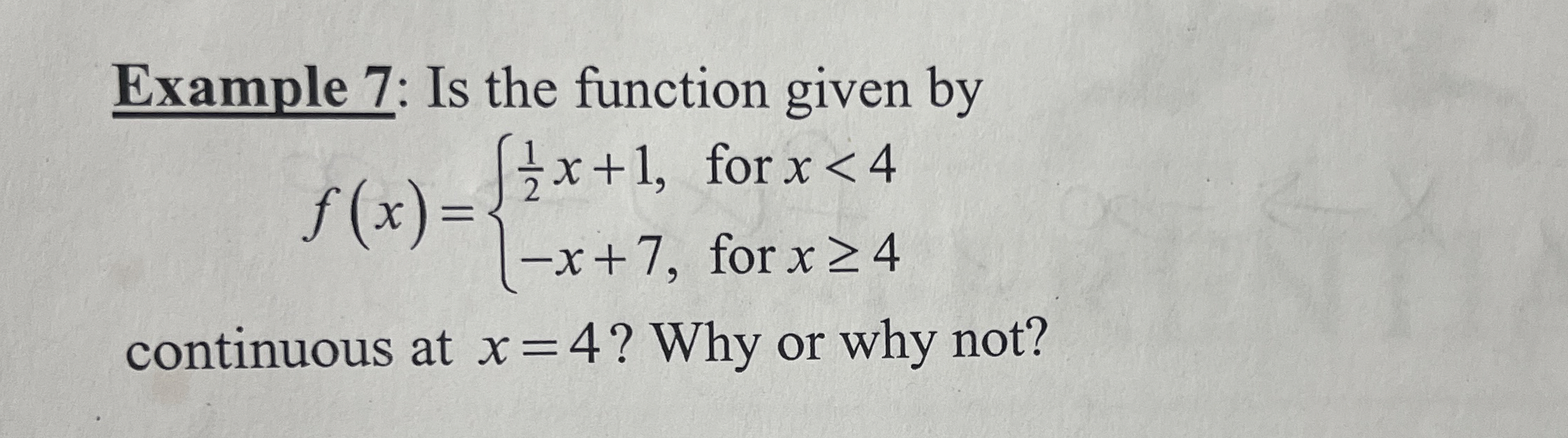Solved Example 7: Is the function given | Chegg.com