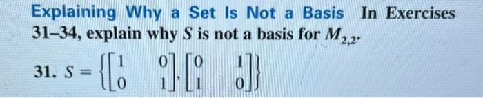 Solved Explaining Why a Set Is Not a Basis In Exercises | Chegg.com