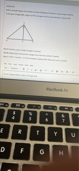 Solved E D (03.06HC) Seth is using the figure shown below to | Chegg.com