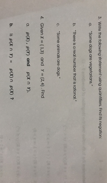 Solved 3. Write the following statement using quantifiers. | Chegg.com