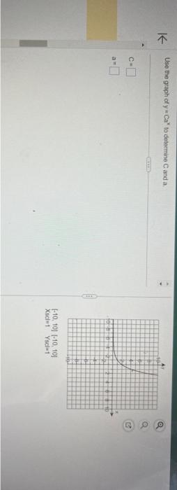 Solved Use the graph of y=CaX to determine C and a C= | Chegg.com
