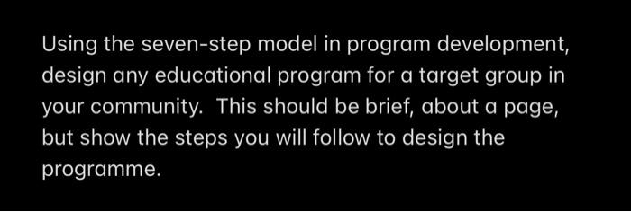 Solved Using the seven-step model in program development, | Chegg.com