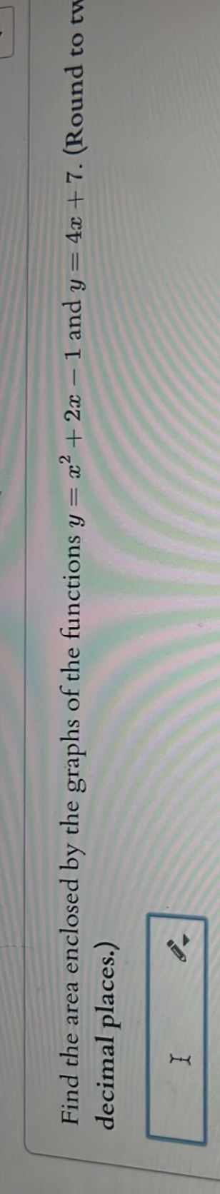 Find the area enclosed by the graphs of the functions | Chegg.com