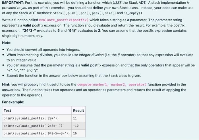 Solved IMPORTANT: For this exercise, you will be defining a | Chegg.com
