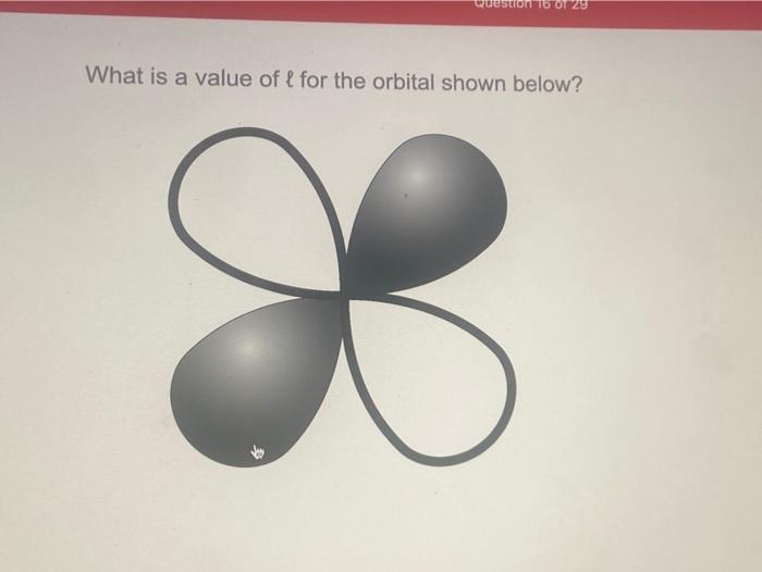 Solved What is a value of ℓ for the orbital shown below? | Chegg.com