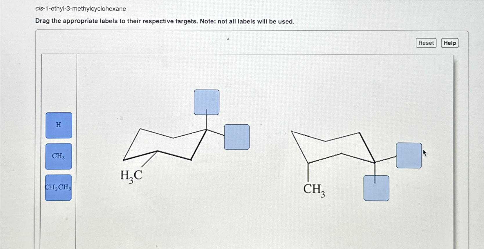 Solved cis-1-ethyl-3-methylcyclohexaneDrag the appropriate | Chegg.com