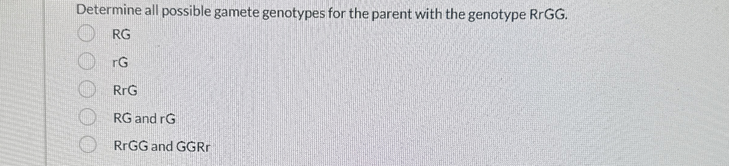 Solved Determine all possible gamete genotypes for the | Chegg.com