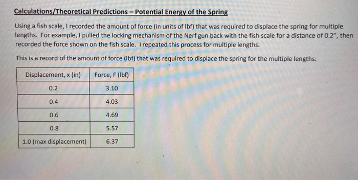 Solved 1. Determine the Spring Constant Using Excel, plot a | Chegg.com