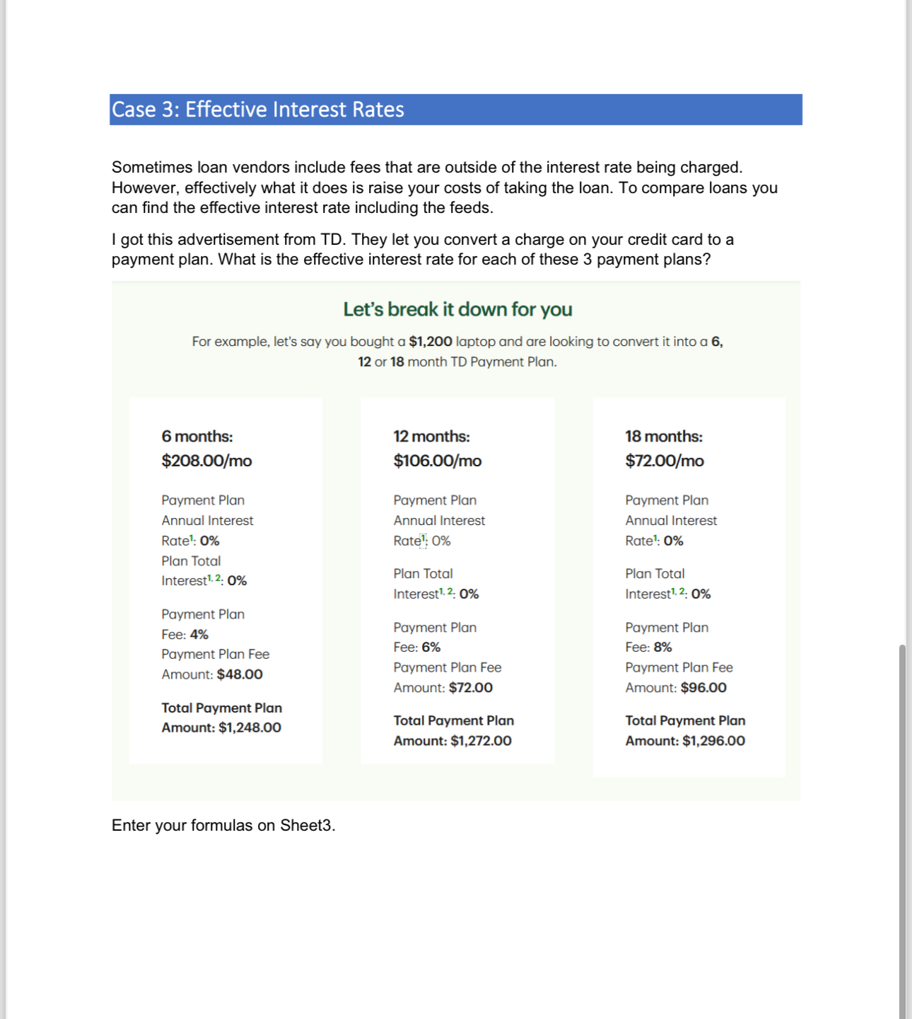 Please show all formulas by using excel formula and | Chegg.com