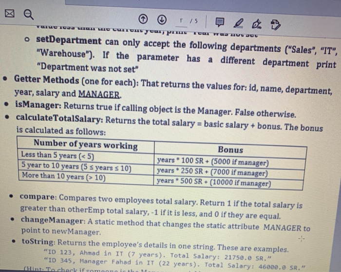 Solved 11 point 0.5 Employee - id: int - name: String - | Chegg.com
