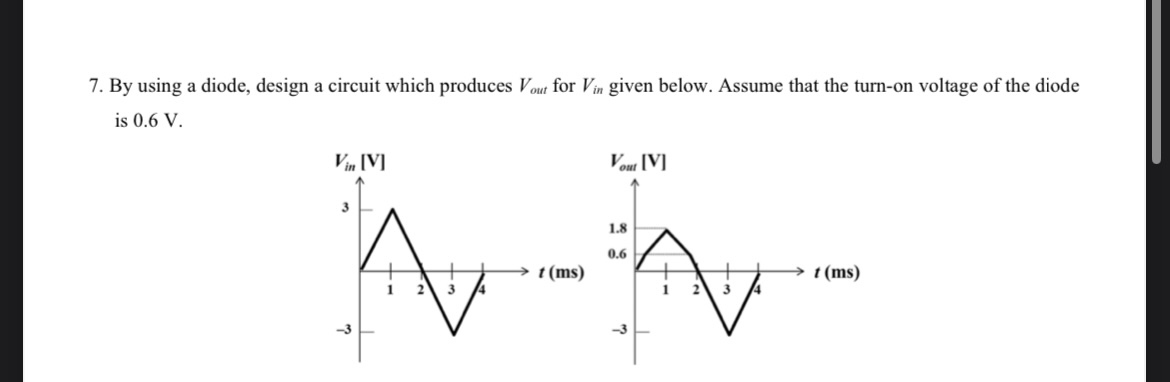 By using a diode, design a circuit which produces | Chegg.com