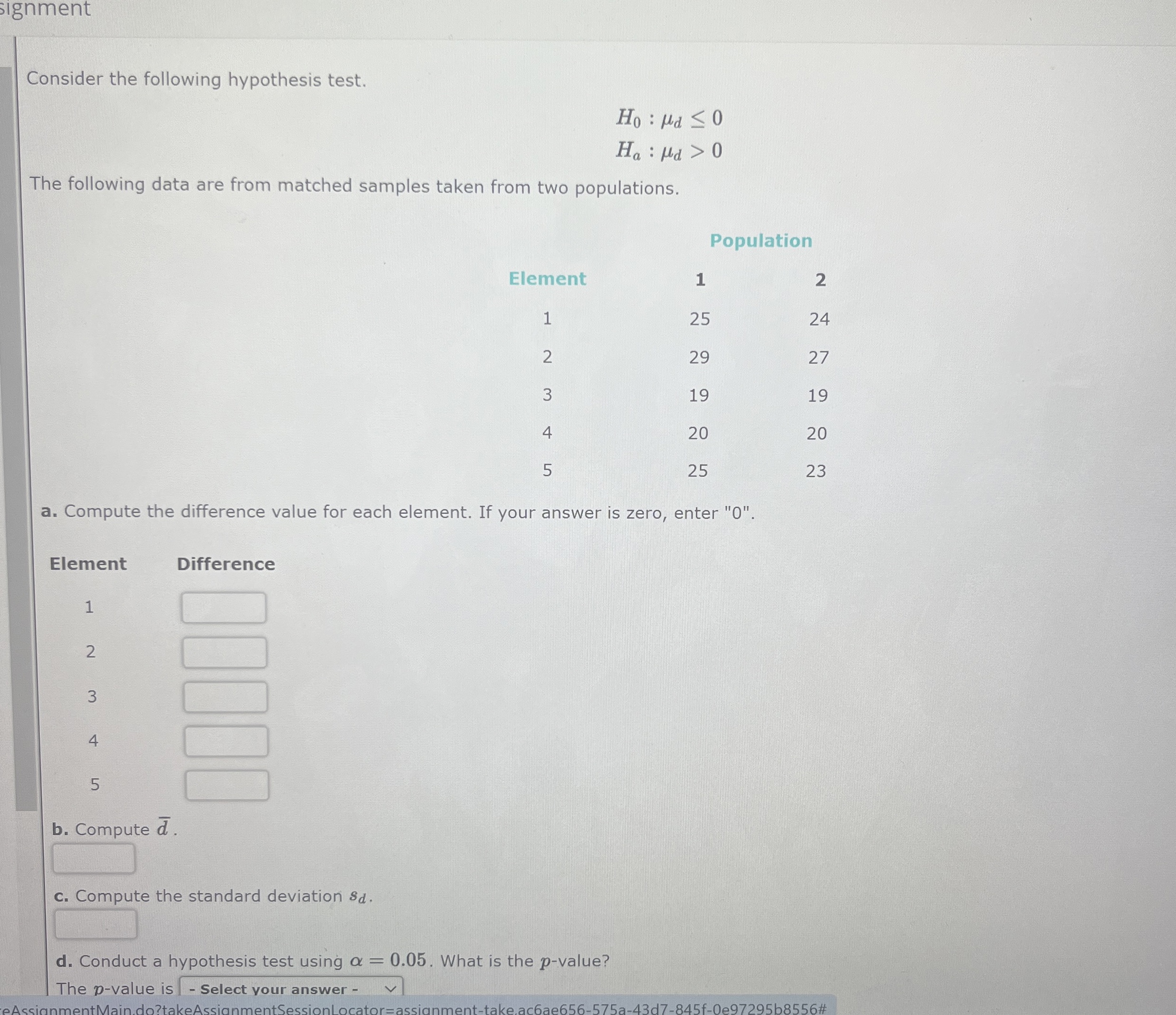 Solved signmentConsider the following hypothesis | Chegg.com