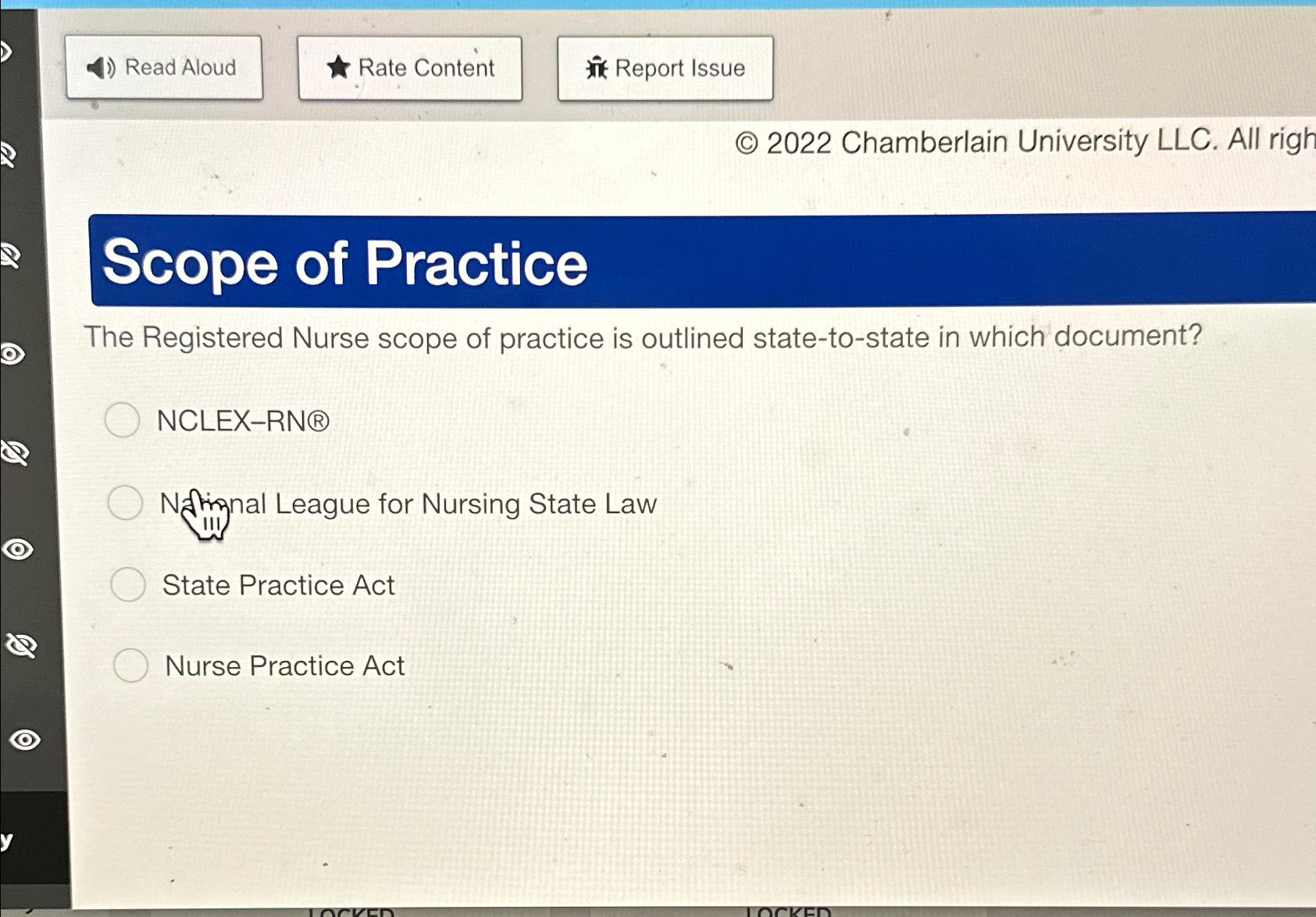 Solved (C) 2022 ﻿Chamberlain University LLC. ﻿All righScope | Chegg.com