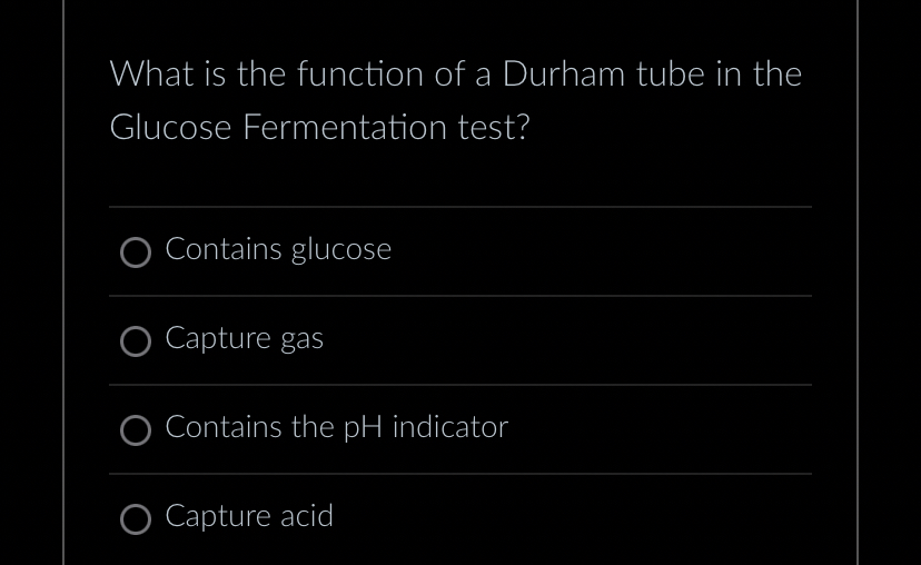 Solved What is the function of a Durham tube in the Glucose | Chegg.com