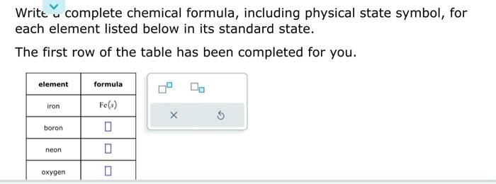 Solved Write u complete chemical formula, including physical | Chegg.com