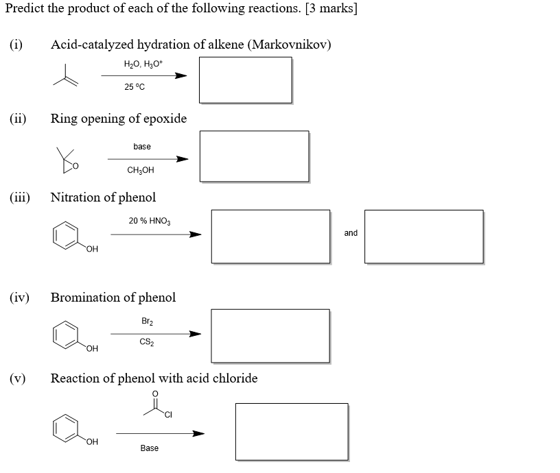 Solved Predict the product of each of the following | Chegg.com