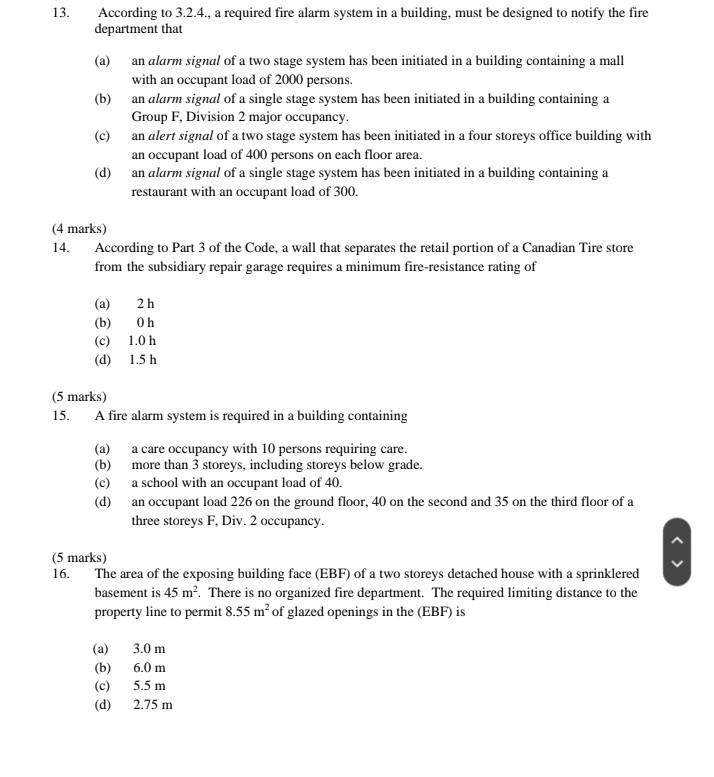 Solved 13. According to 3.2.4., a required fire alarm system | Chegg.com