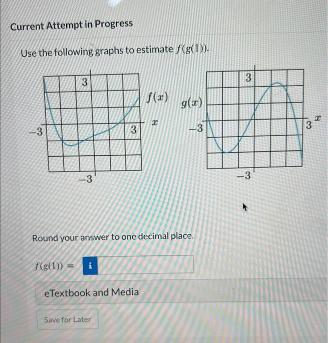 Solved Use the following graphs to estimate f(g(1)). The | Chegg.com