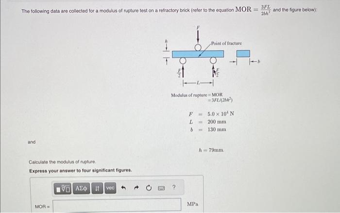 Solved The following data are collected for a modulus of | Chegg.com