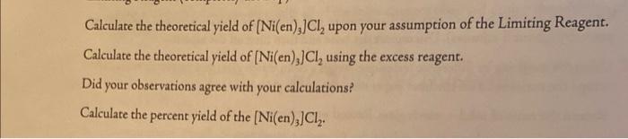 4.0 m C2H8N2[Ni(C2H8N2)] Cl2 =2.631gGreen Clusters | Chegg.com