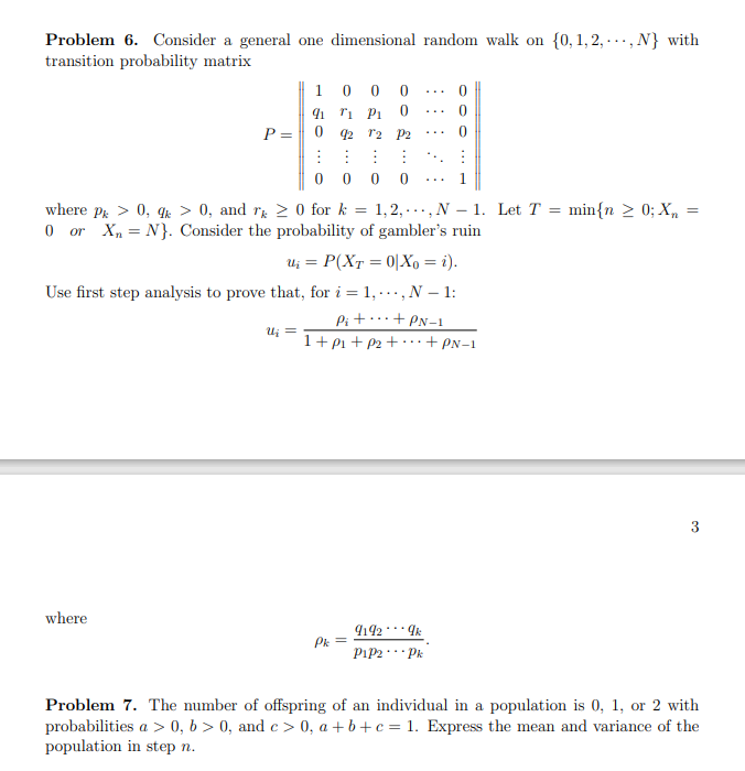 Problem 6. ﻿Consider a general one dimensional random | Chegg.com