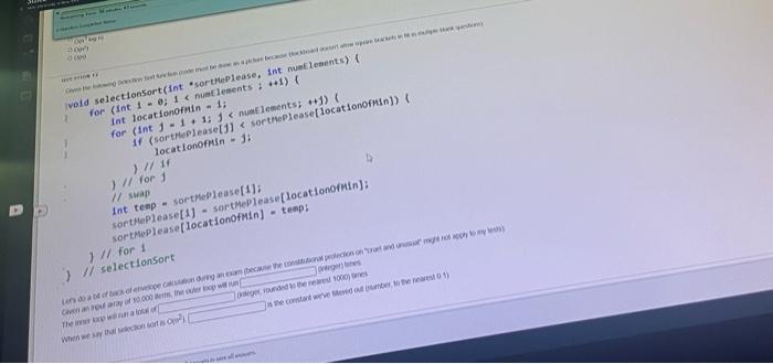 Solved Oy void selectionsort(int *sorteplease, int | Chegg.com