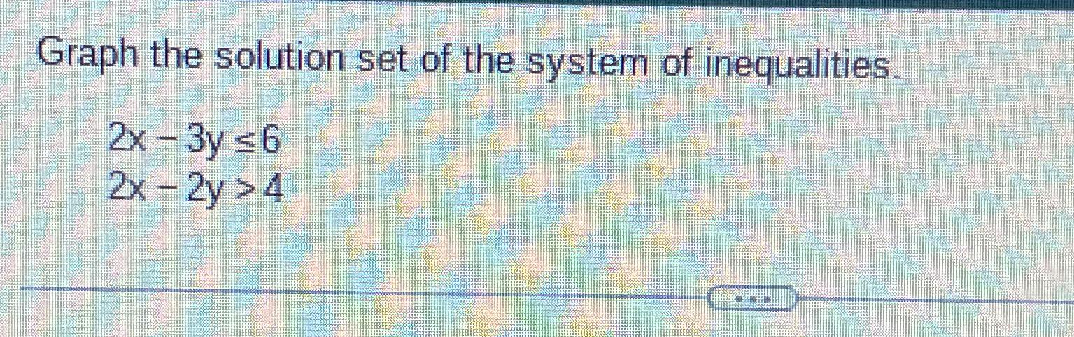 Solved Graph the solution set of the system of | Chegg.com