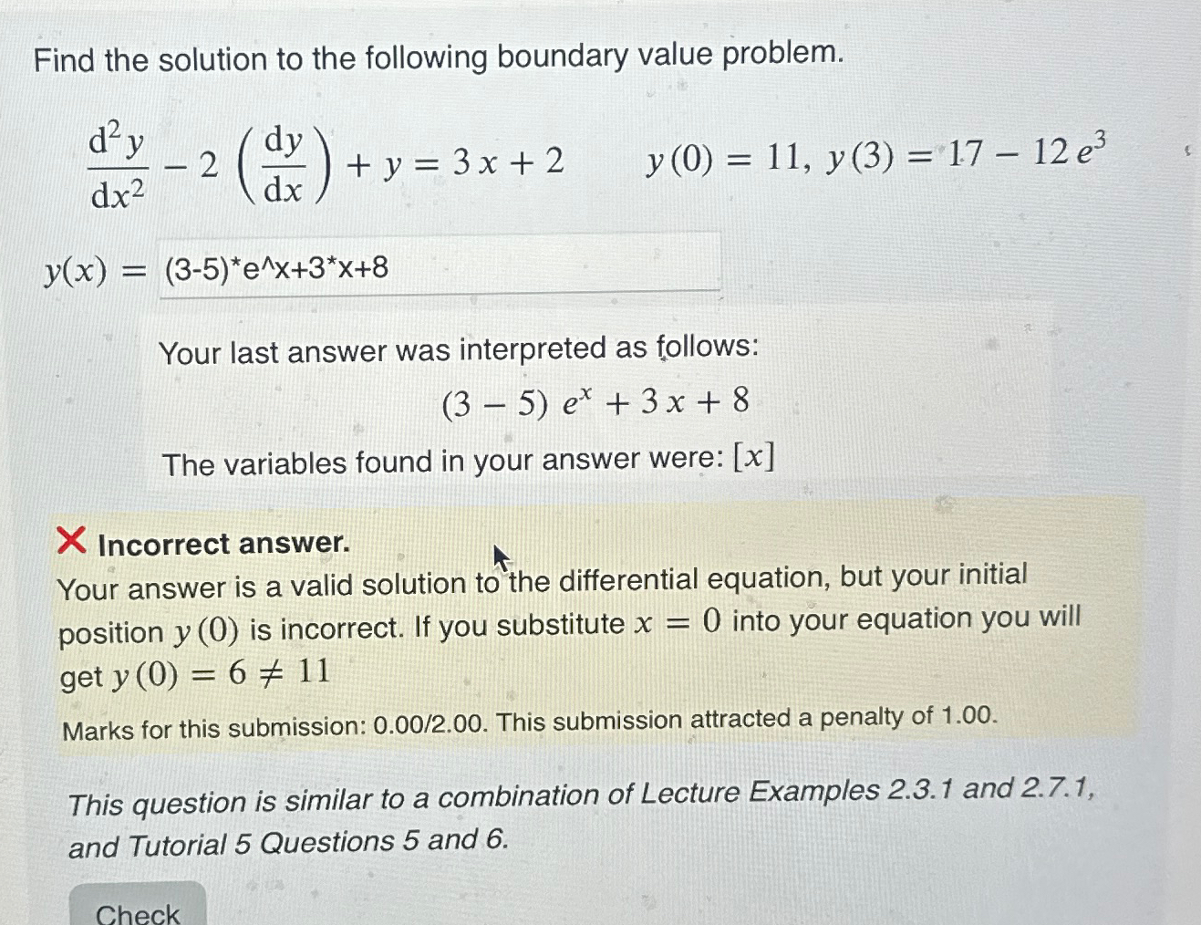 Solved Find the solution to the following boundary value | Chegg.com