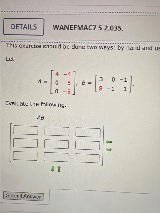 Solved This exercise should be done two ways: by hand and u | Chegg.com