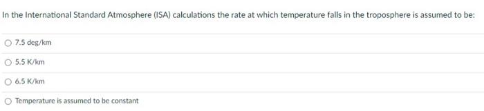 Solved In the International Standard Atmosphere (ISA) | Chegg.com