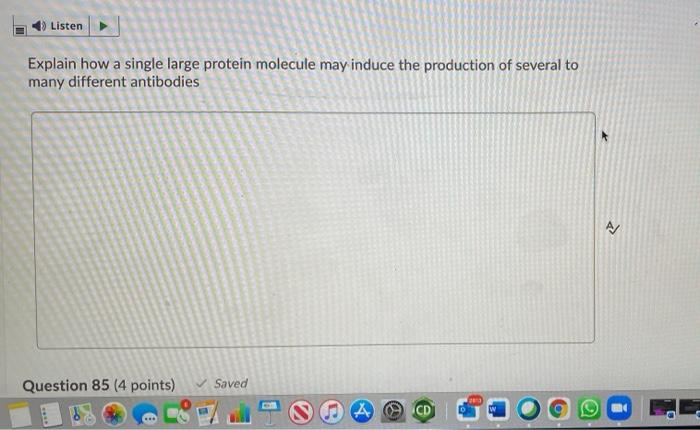 Solved Listen Explain how a single large protein molecule | Chegg.com