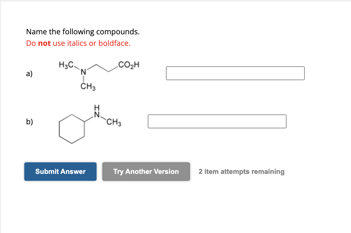 Solved Name the following compounds. | Chegg.com