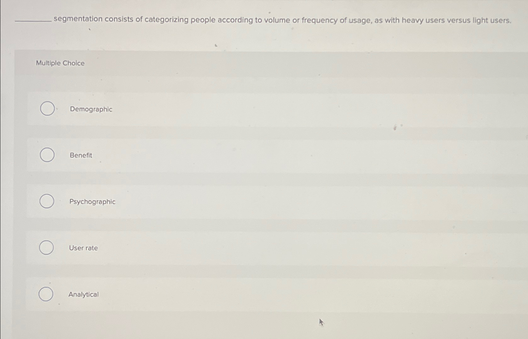 Solved segmentation consists of categorizing people | Chegg.com