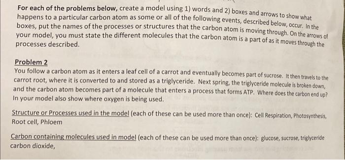 Solved For each of the problems below, create a model using | Chegg.com