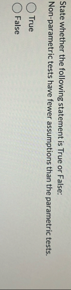 Solved State whether the following statement is True or | Chegg.com