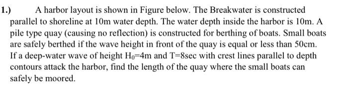 1.) A harbor layout is shown in Figure below. The | Chegg.com