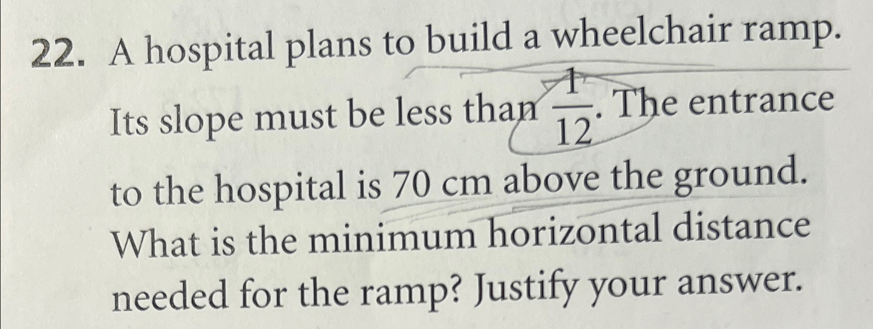 Solved A hospital plans to build a wheelchair ramp. Its | Chegg.com