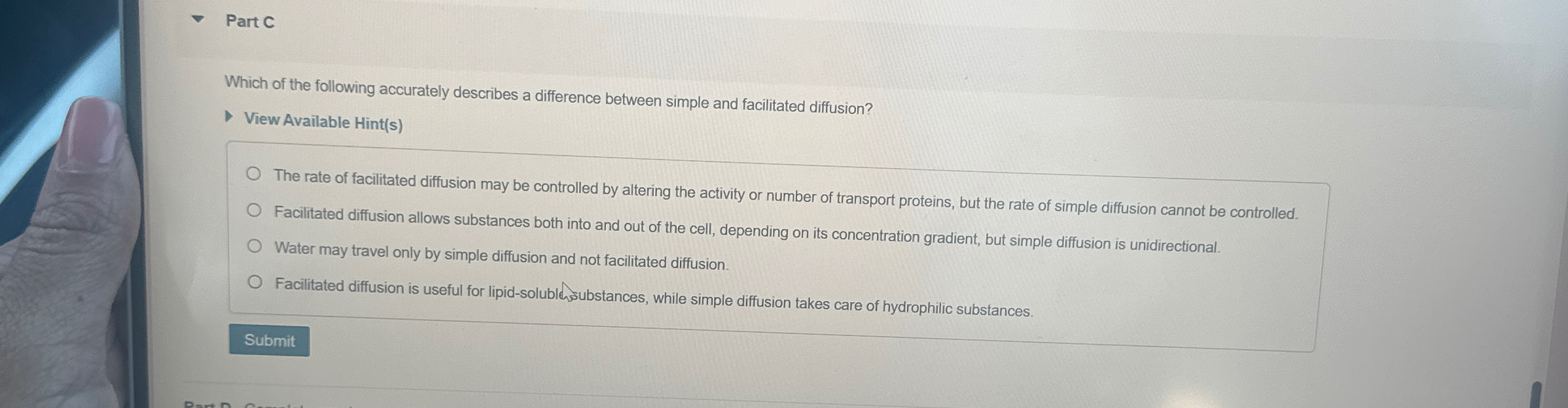 Solved Part CWhich of the following accurately describes a | Chegg.com