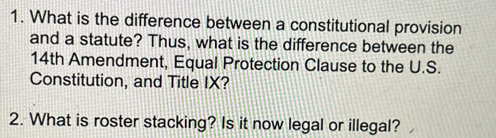 What is the difference between a constitutional | Chegg.com