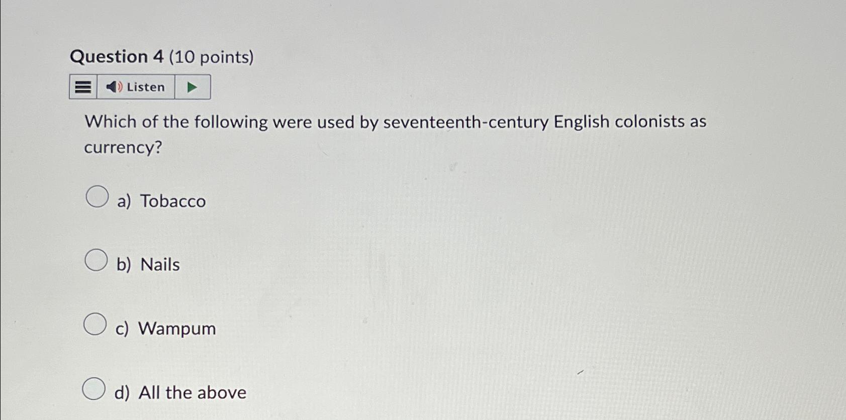 Solved Question 4 (10 points)ListenWhich of the following | Chegg.com Solved Question 4 (10 points)ListenWhich of the following | Chegg.com