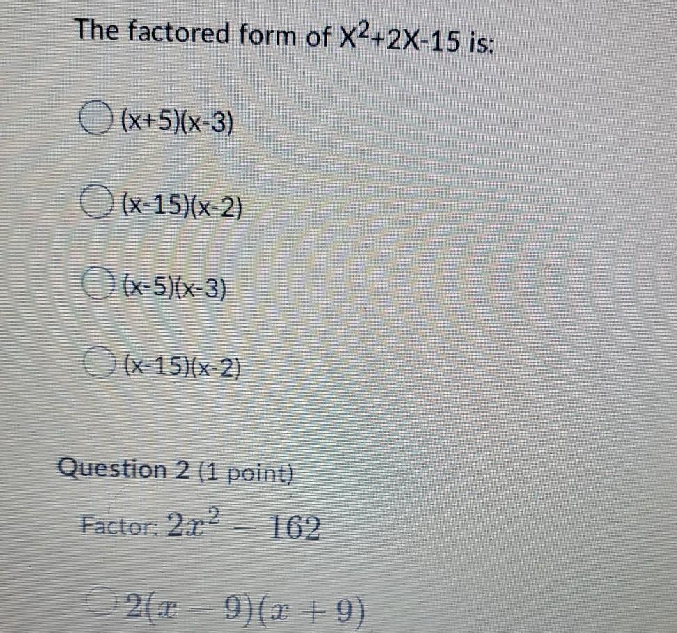 X 2 2x 15null