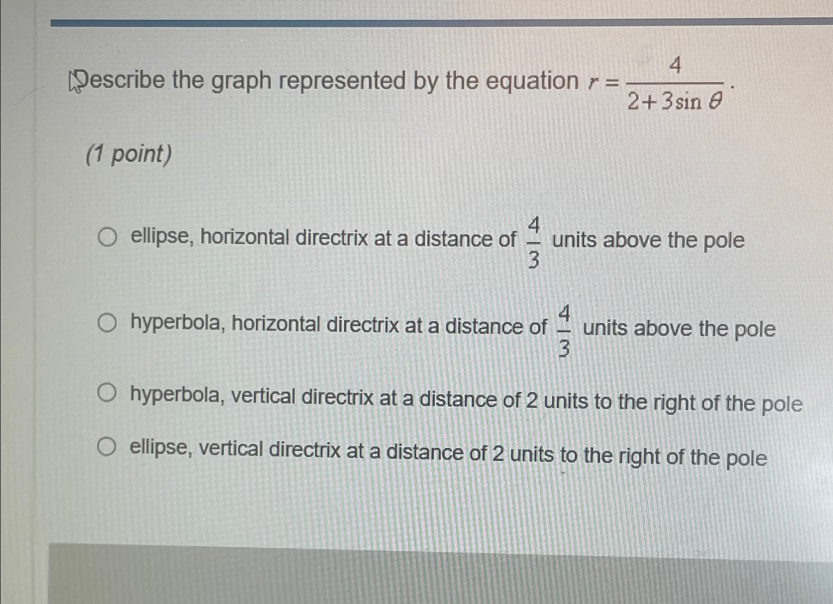 Solved Wescribe the graph represented by the equation | Chegg.com