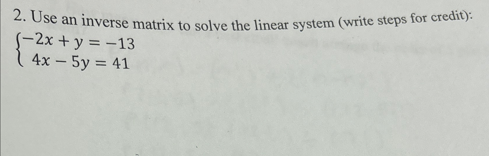 Solved Use an inverse matrix to solve the linear system | Chegg.com