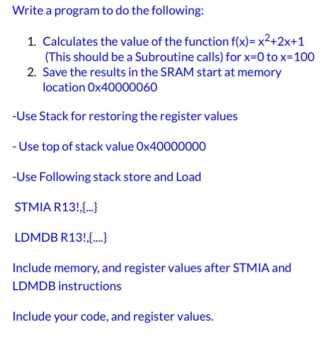 Solved Write a program to do the following: 1. Calculates | Chegg.com