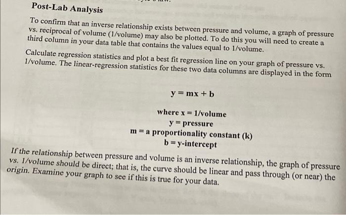 Solved Post Lab Analysis To Confirm That An Inverse 9568