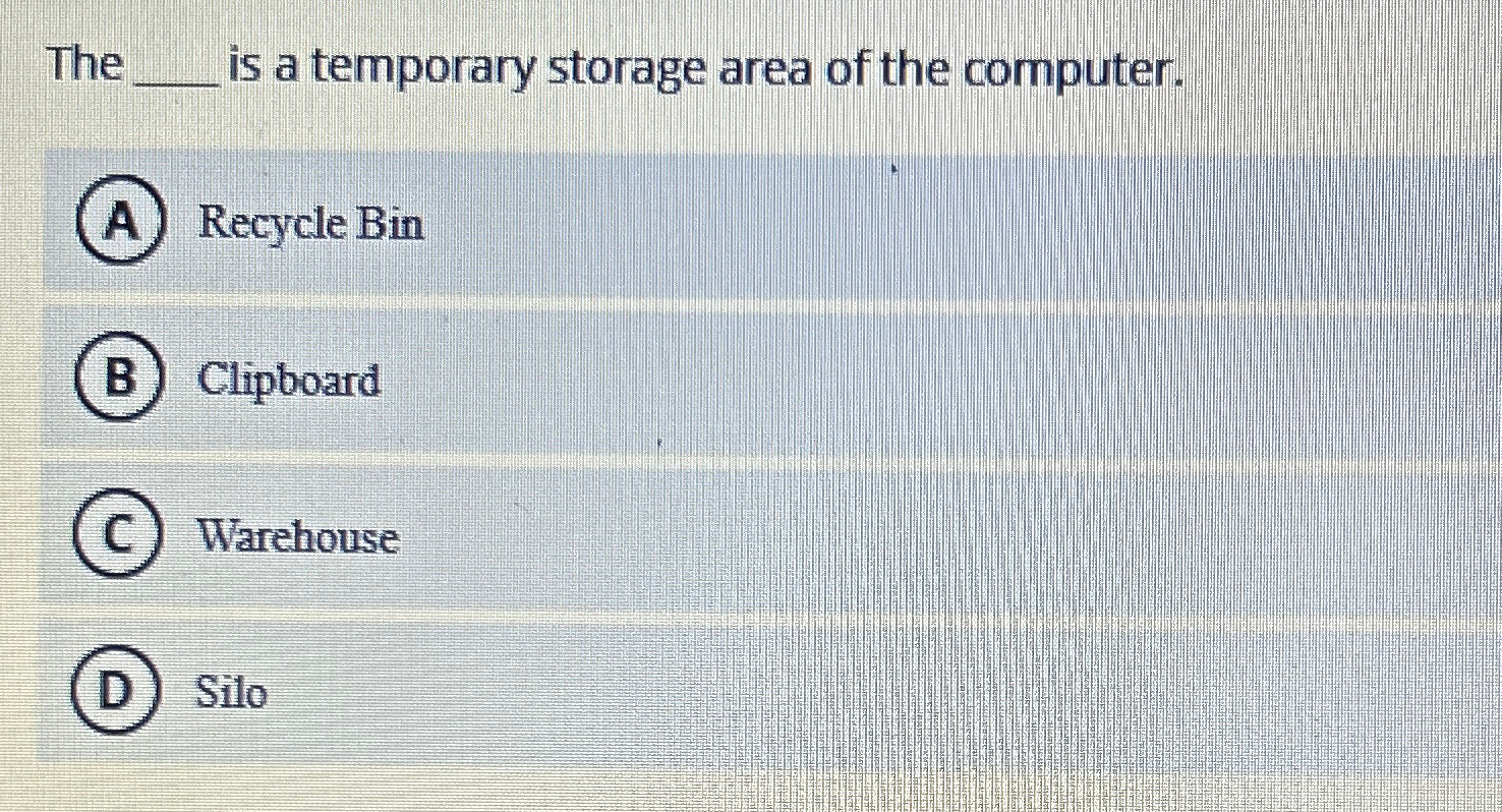 The q, ﻿is a temporary storage area of the | Chegg.com